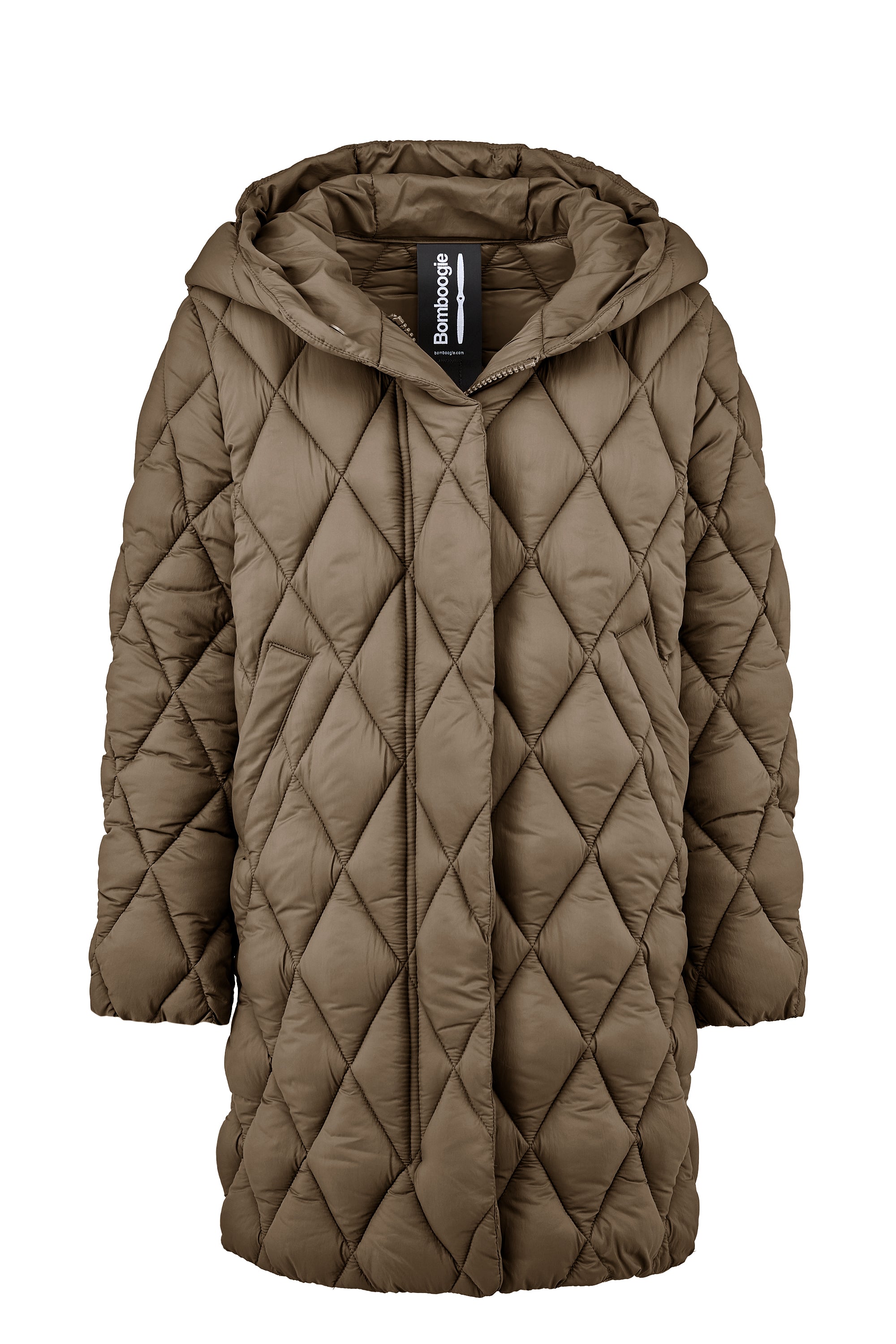 Long quilted girl's down jacket with hood | Bomboogie
