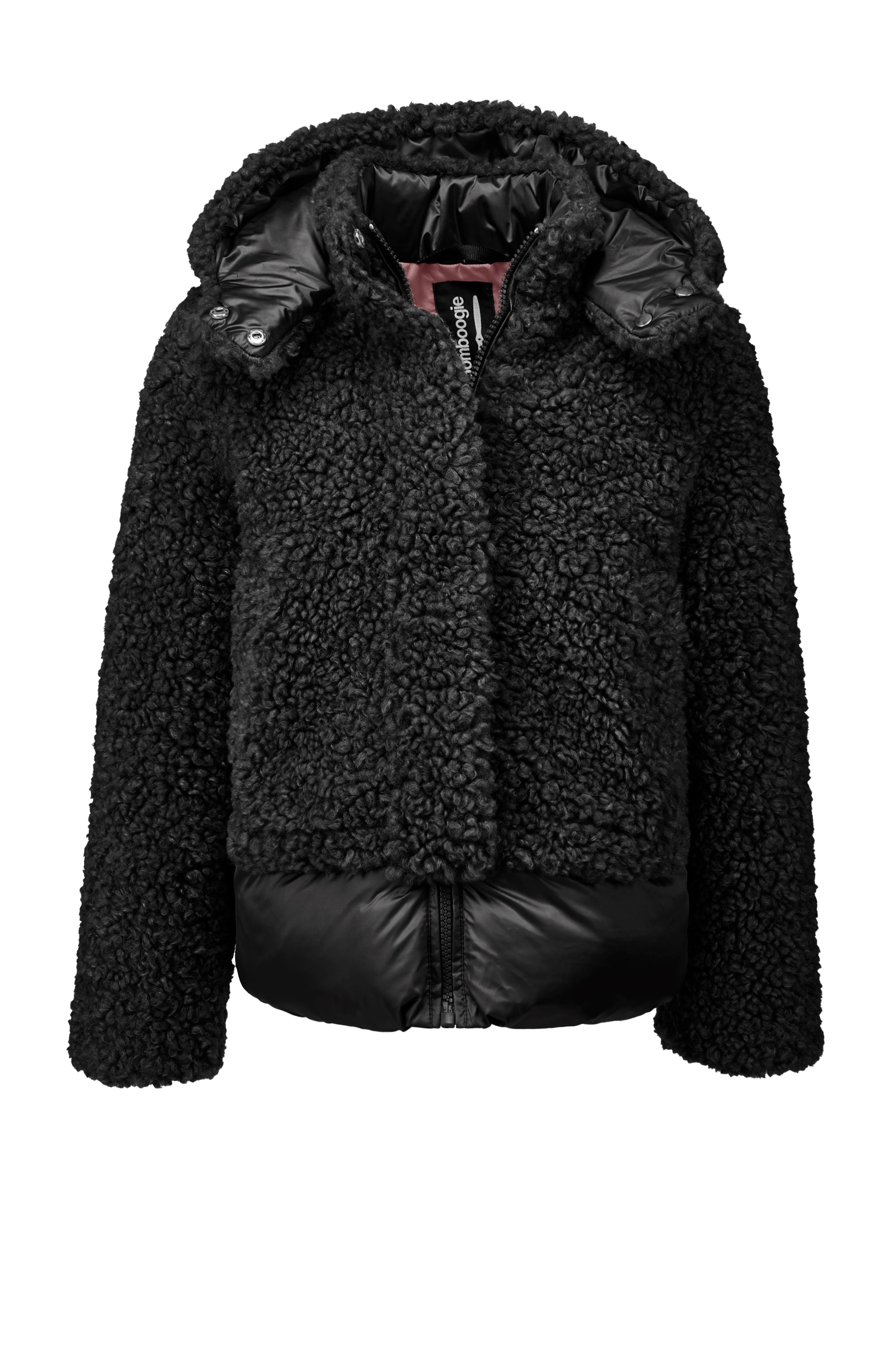 Girl's jacket in faux fur and padded nylon | Bomboogie